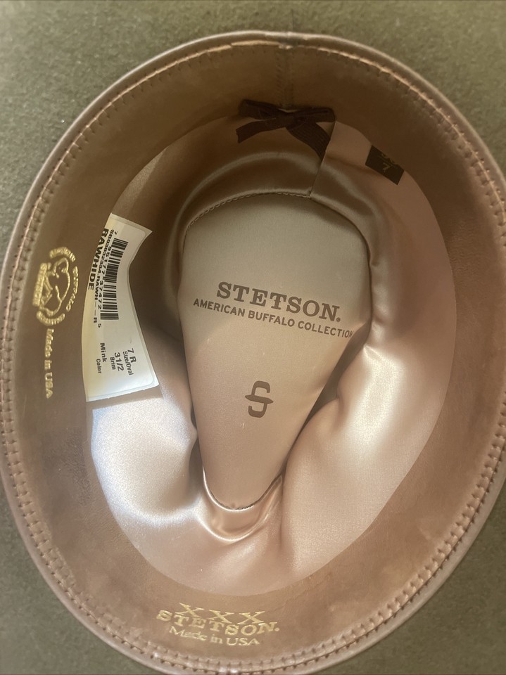 Stetson Rawhide American Buffalo Collection Hat 3x Felt size 7R Brown ...