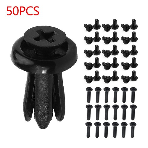 Car Nylon Clips 5mm Fastener Ventilated Cover Retainers Rivets (50Pcs ...