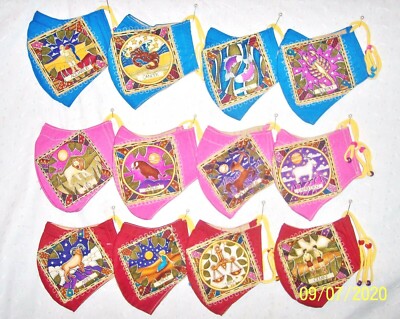 FACE MASK HOROSCOPE SIGNS DOUBLE SIDED-NOSE WIRE-EAR STRAPS ADJUSTABLE ...