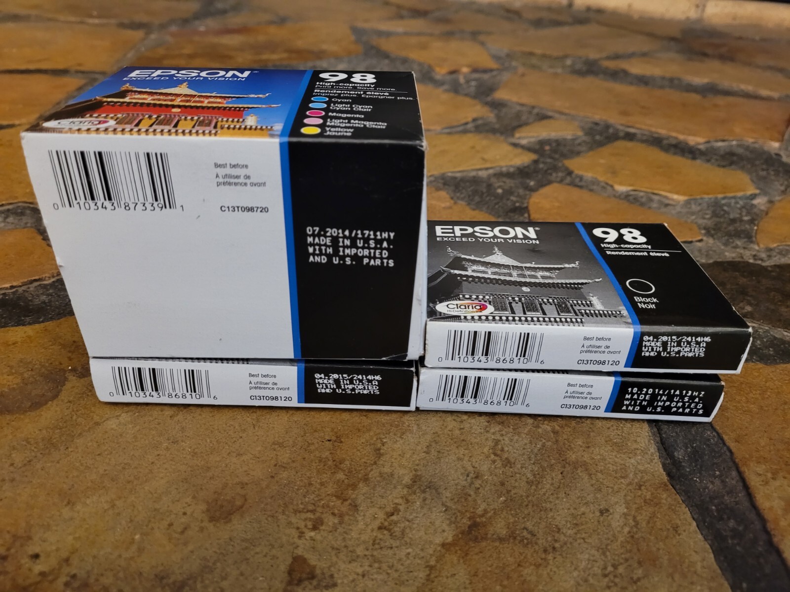 Epson 98 Lot Of 4 New Genuine Ink Set High Capacity T098920 T098120 | eBay