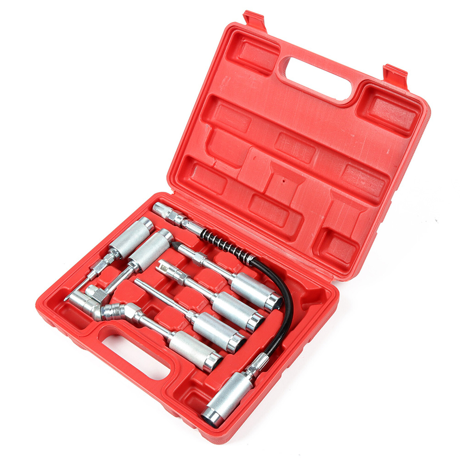 NEW 7PC GREASE GUN ADAPTER SET LUBING HOSE FITTING ZERK TIP ASSORTMENT ...