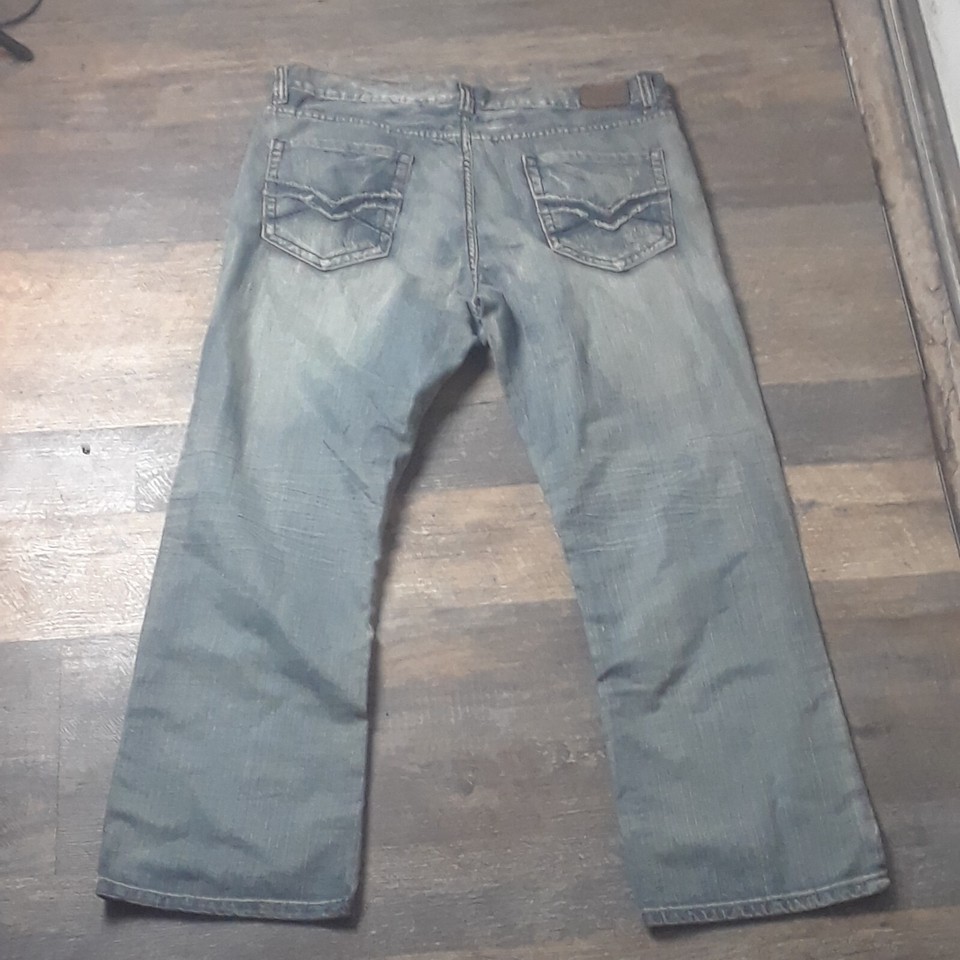 Flypaper Blue Fade Jeans Men Boot Cut 38 x 29 designer pockets D10 | eBay