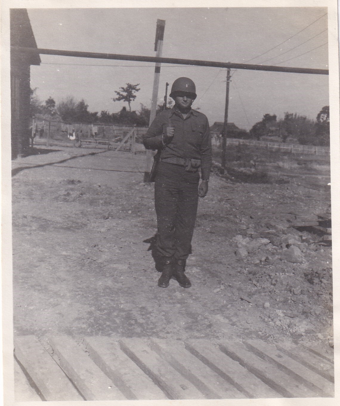 Original WWII Photo GI M-1 CARBINE RIFLE 78th ENGINEERS 1945 OCCUPIED ...