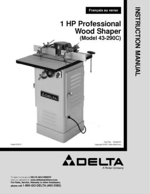Delta 43-290C 1HP Professional Wood Shaper Instruction Manual | eBay