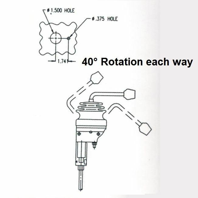 Cable Control Lever, Remote Valve Operator, 1-1/2" Travel,(90° handle ...