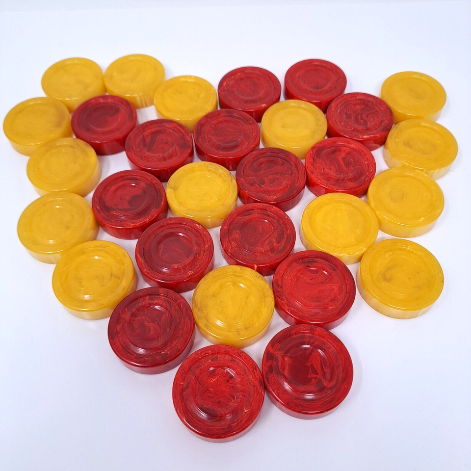 Crisloid 30 Bakelite Backgammon Butterscotch Swirl Translucent Cherry ...