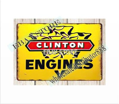 CLINTON ENGINES metal tin sign garden outdoor outdoor wall art | eBay