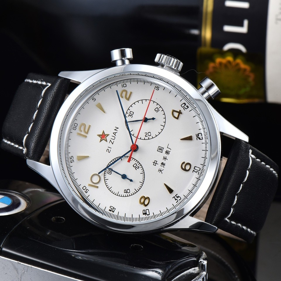 Seagull 1963 Quartz Sapphire Chronograph Watch 40mm Waterproof ...