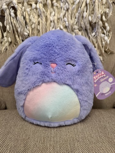 NEW Squishmallows FuzzAMallows 8” Inch Nova The Purple Easter Bunny ...