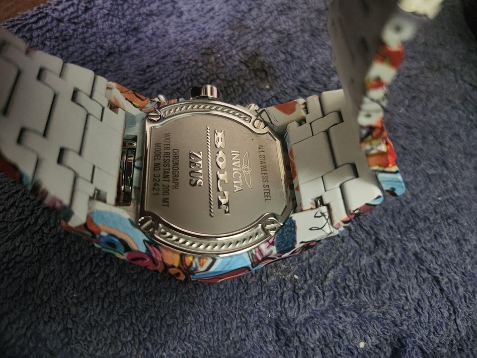 Invicta Graffiti 52mm Bolt Zeus Chronograph Stainless Steel Men’s Watch ...
