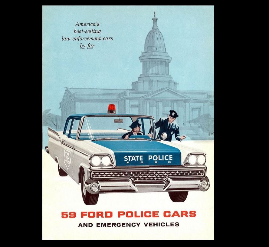 1959 FORD Police Car PHOTO Ad Policeman Cruiser Cops | eBay