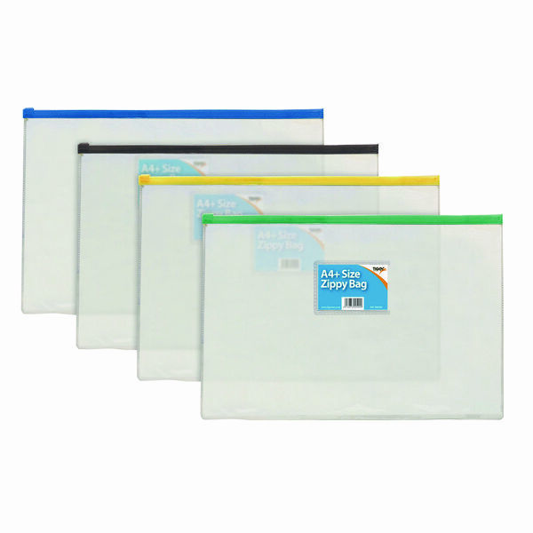 A4+ Plastic Zippy Bags – Multi-Document Storage Wallet with Zip Closure ...