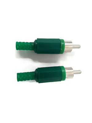 2 x Green Phono / RCA Plugs Audio Connectors Stereo | eBay UK