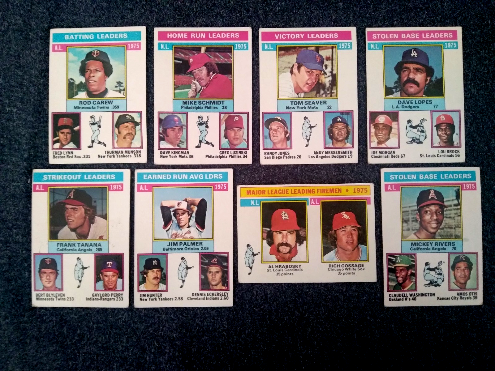 1976 Topps Schmidt Seaver Babe Ruth Lou Gehrig Cobb Hornsby HOF ...