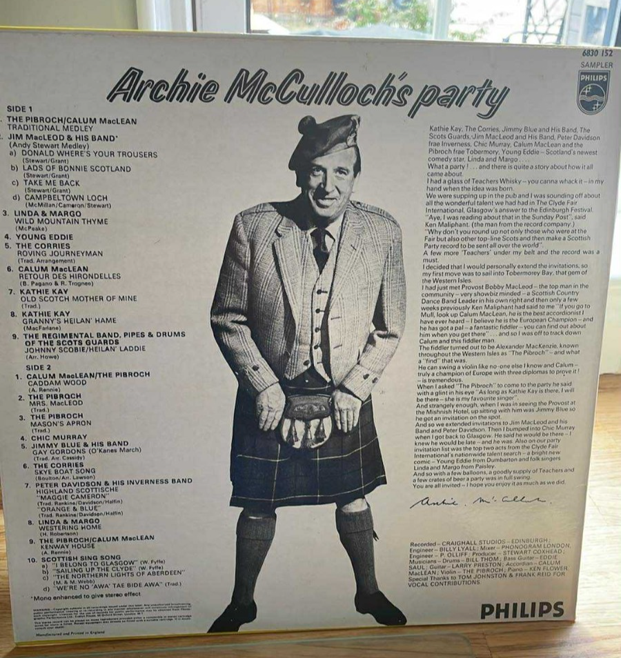 ARCHIE MCCULLOCH'S PARTY - DROP IN FOR A DRAM AT THE SILVER SPORRAN - VINYL LP | eBay