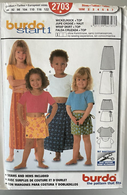 Burda Sewing Pattern #2703, Sizes 18M- 2-3-4-5-6-7, Child's Top, Wrap ...