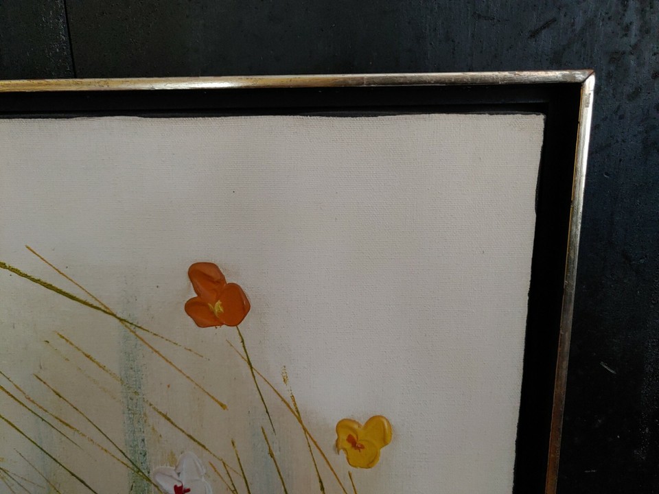 John Le Dené VINTAGE Original Midcentury Abstract Flower Painting ...