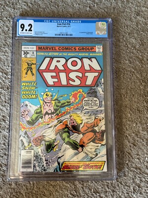 Iron Fist #14 - Marvel Comics 1977 - 1st appearance of Sabretooth CGC 9 ...