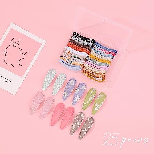 50 PCS Girl Hair Clips Floral Print Toddler Hair Clips Non Slip Wrapped ...