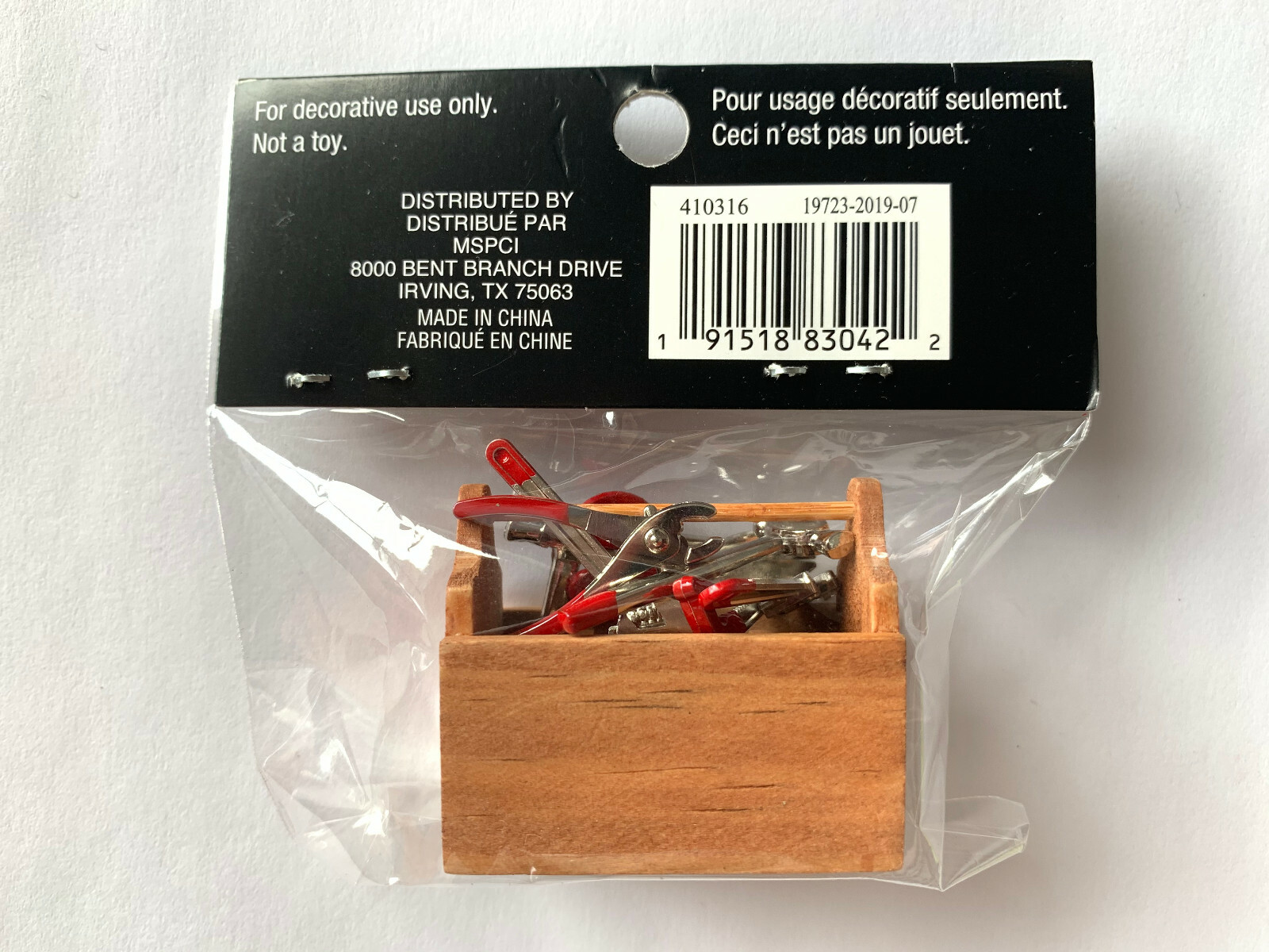 1 NEW MINIATURE 8 MINI TOOLS WOODEN TOOLBOX FOR BARBIE DOLLHOUSE ...