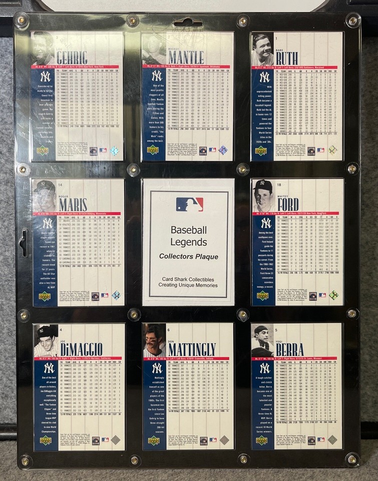 New York Yankee legends Tribute to a Dynasty Plaque Mantle/Maris/Berra ...