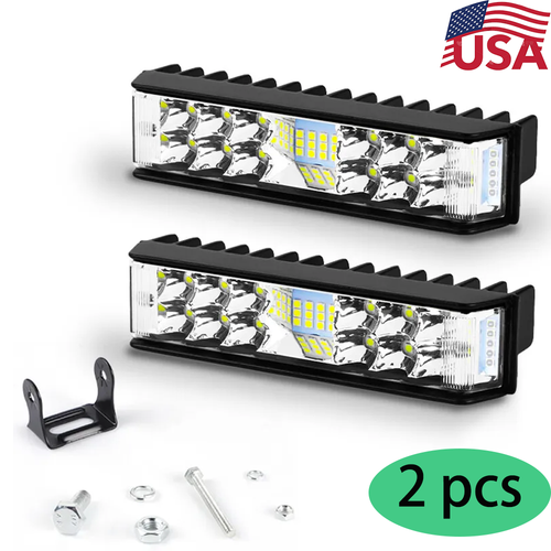 2pc 6inch LED Work Driving Light Bar Pods Flood Spot Combo Offroad Fog ...