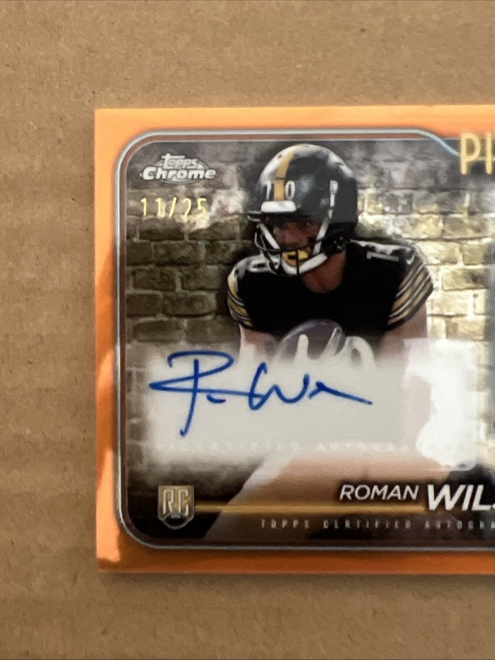 2024 Topps Chrome ROMAN WILSON #CPA-RW Rookie Patch Auto RPA /25 ...
