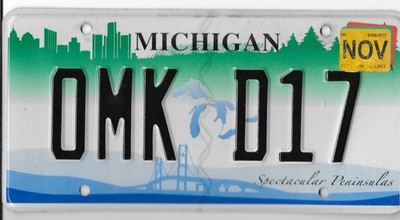 EXPIRED Spectacular Peninsulas Mackinac Bridge Michigan license plate ...