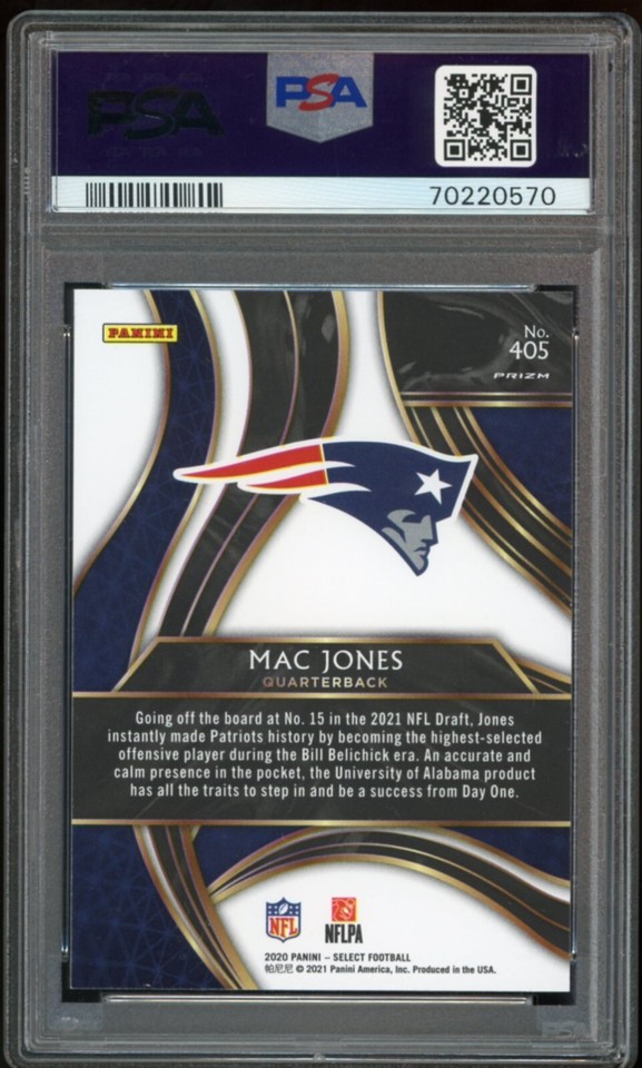2020 Panini Select XRC Prizm Redemption Mac Jones RC PSA 10/10 Auto GEM ...