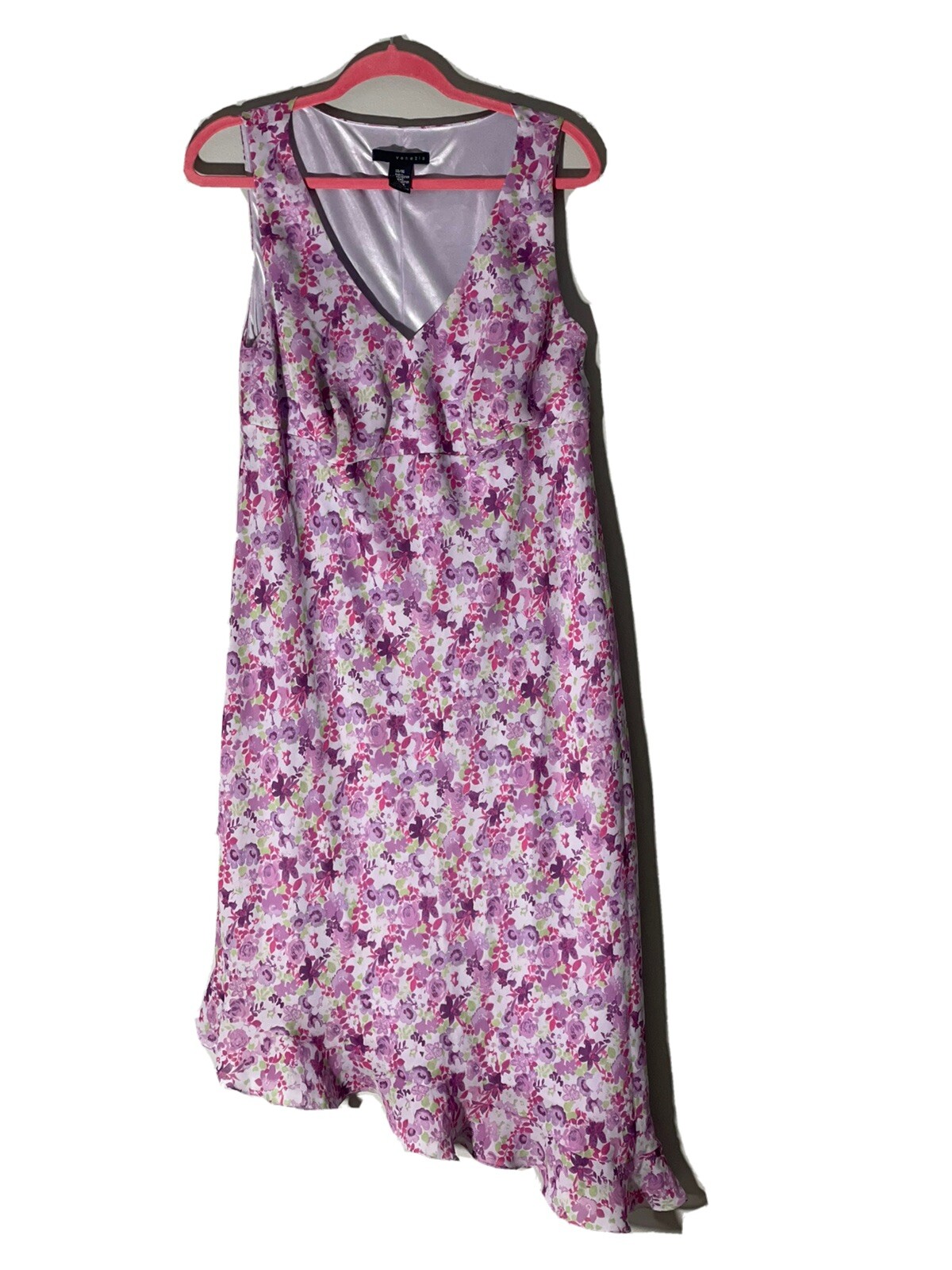 Women’s Dresses Size 14/16 Teal Floral Pullover Flirty Ruffle Hem Lined ...