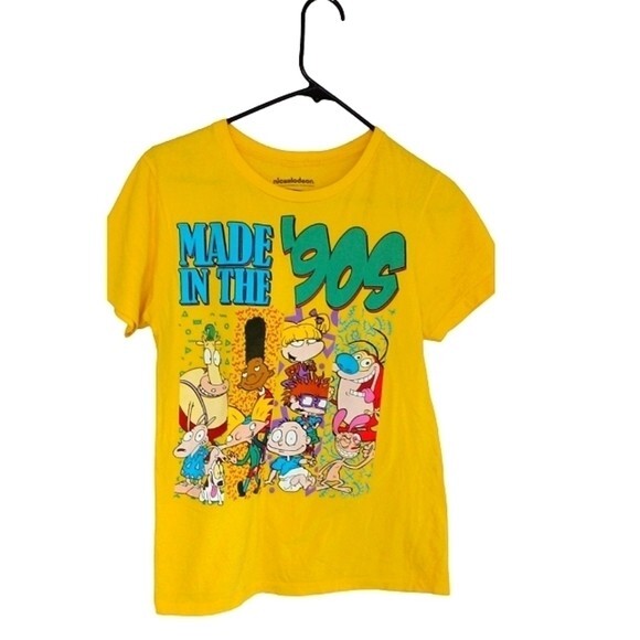 NICKELODEON rugrats 90s yellow graphic t shirt size s… - Gem
