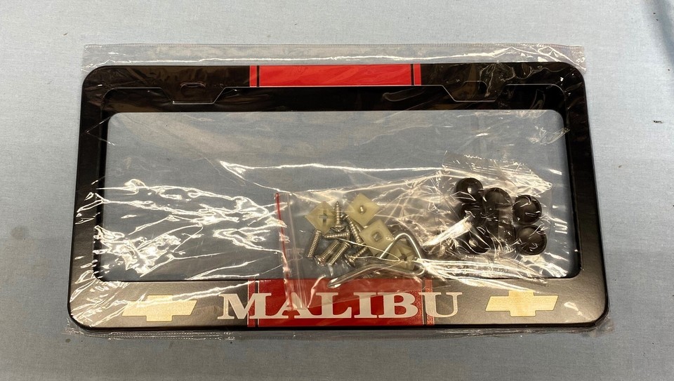 NEW CHEVY MALIBU LICENSE PLATE FRAMES (2) STAINLESS STEEL METAL ...