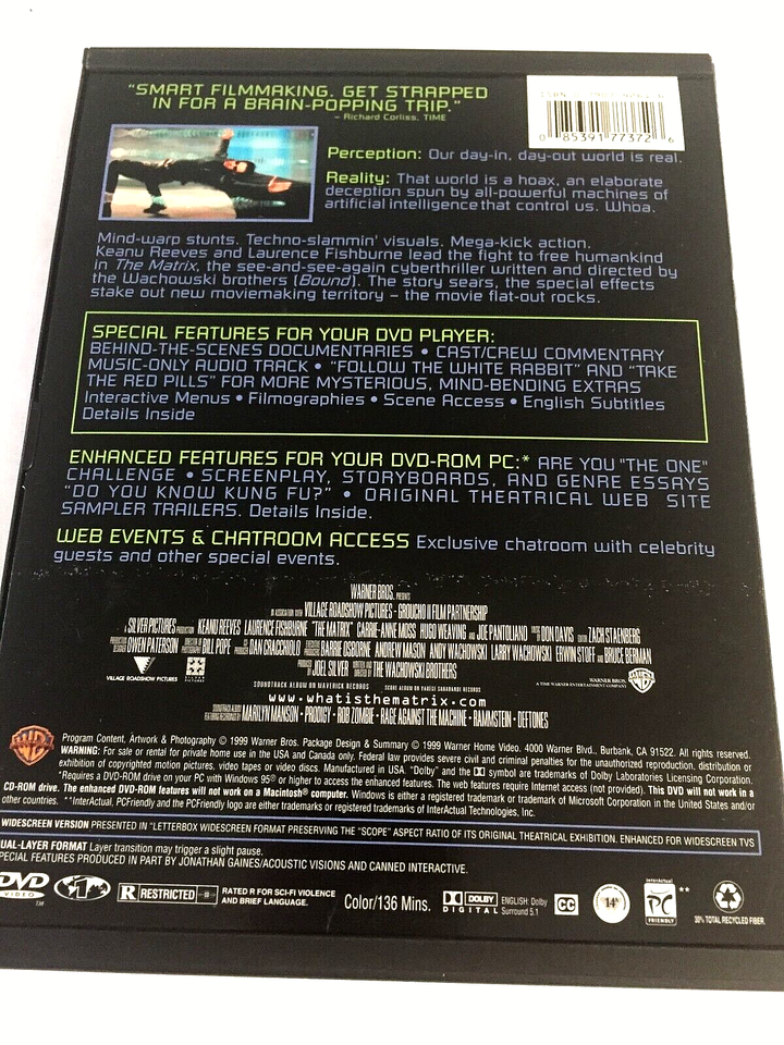 The Matrix DVD Keanu Reeves Ships Free Same Day With Tracking | eBay