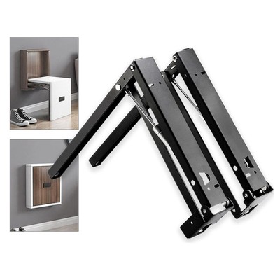 2x Wall Mounted Folding Shoe Bench Chair Brackets Space Saving ...