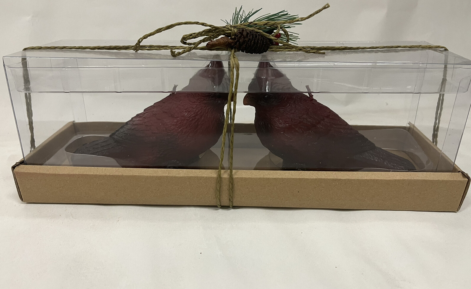 Cardinal Red Bird Figurines Wax Candles Set of 2 Gift Box for Christmas ...