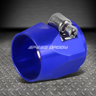 12AN AN-12 PUSH ON HOSE END COVER CLAMP ADAPTER BLUE ALUMINUM ANODIZE ...
