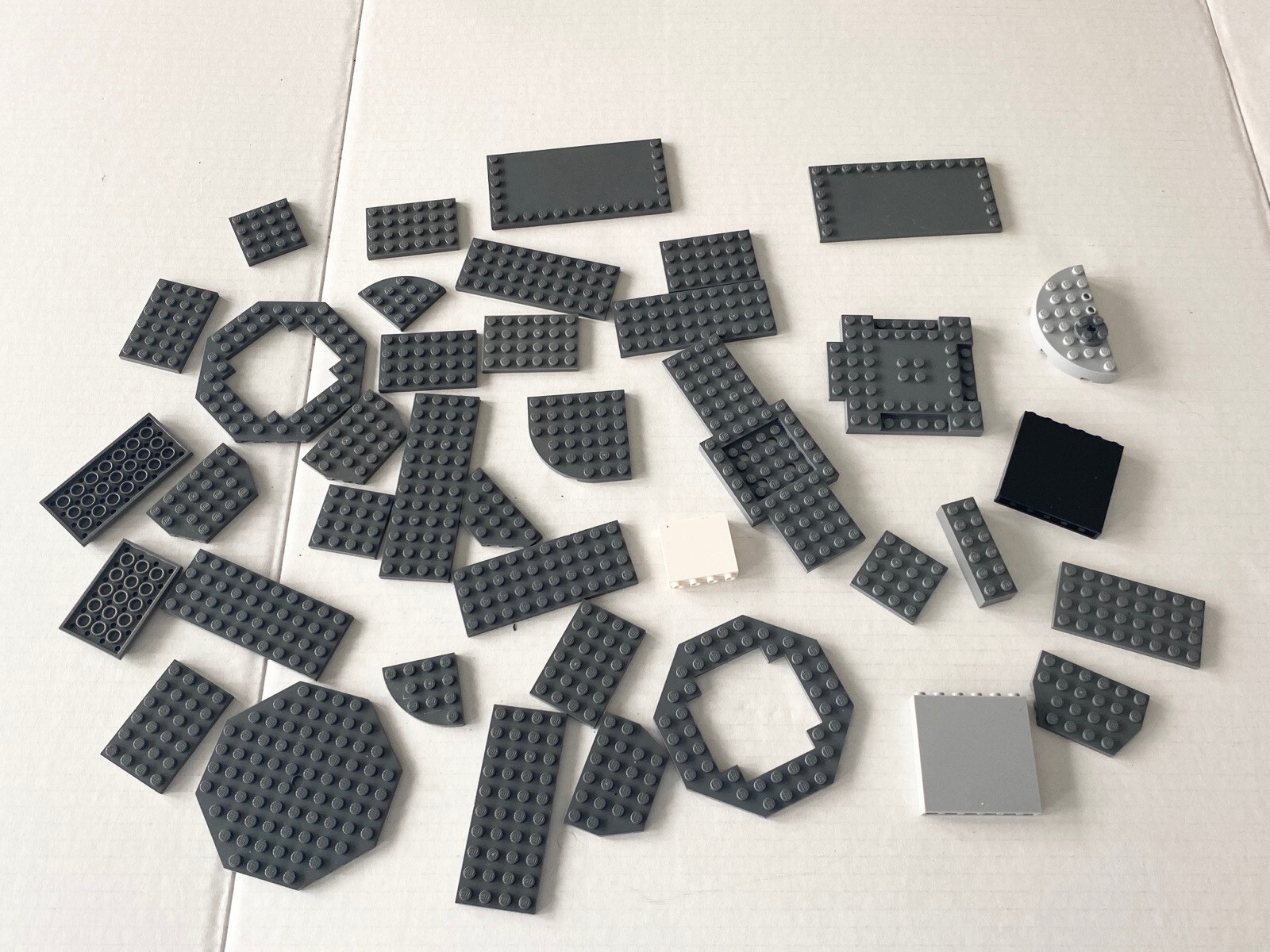 Lego gray plates lot octagonal car base 4x10 4x6 6178 star wars 6063 ...