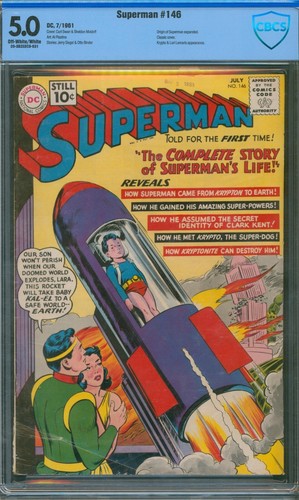 Superman #146 ⭐ CBCS 5.0 ⭐ Superman's Life Story! Silver Age DC Comic ...