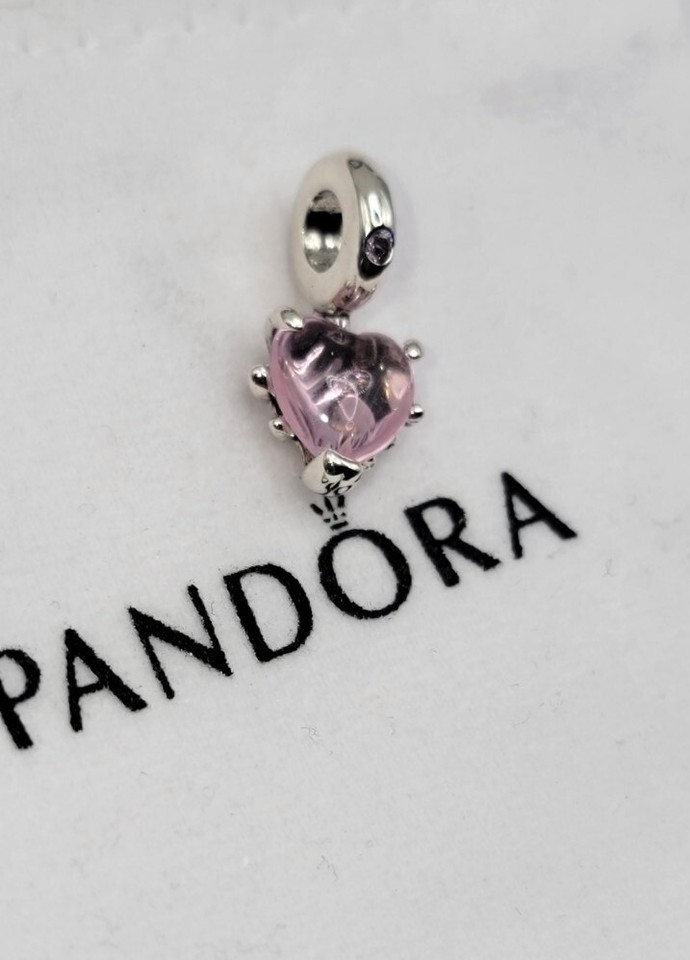 Authentic Pandora Pink Family Tree and Heart Dangle Charm #792654C01 ...