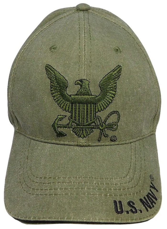 U.S. Navy With Navy Insignia Olive Green Hat OFFICIALLY LICENSED BY THE ...