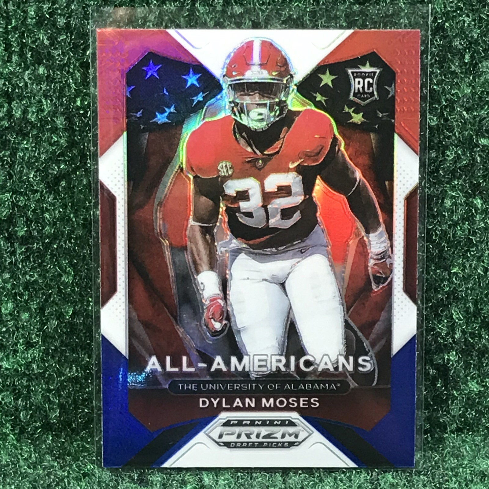 Dylan Moses RED WHITE & BLUE 2021 Prizm Draft Picks #190 Alabama ...