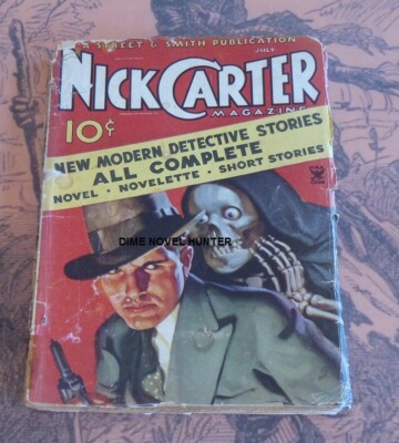 SKELETON COVER NICK CARTER DETECTIVE MAGAZINE JULY 1935 PULP DIME NOVEL ...