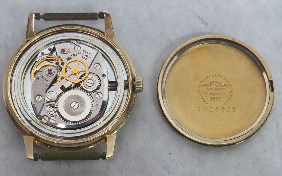 4 VINTAGE GOLD LORD ELGIN BUICK MOTOR FISHER BODY AMOCO OIL CO WATCH ...