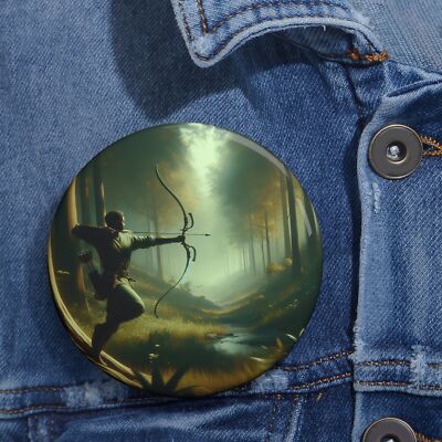 Custom Pin Button Badge Archery Enthusiasts Bow and Arrow Nature Art ...