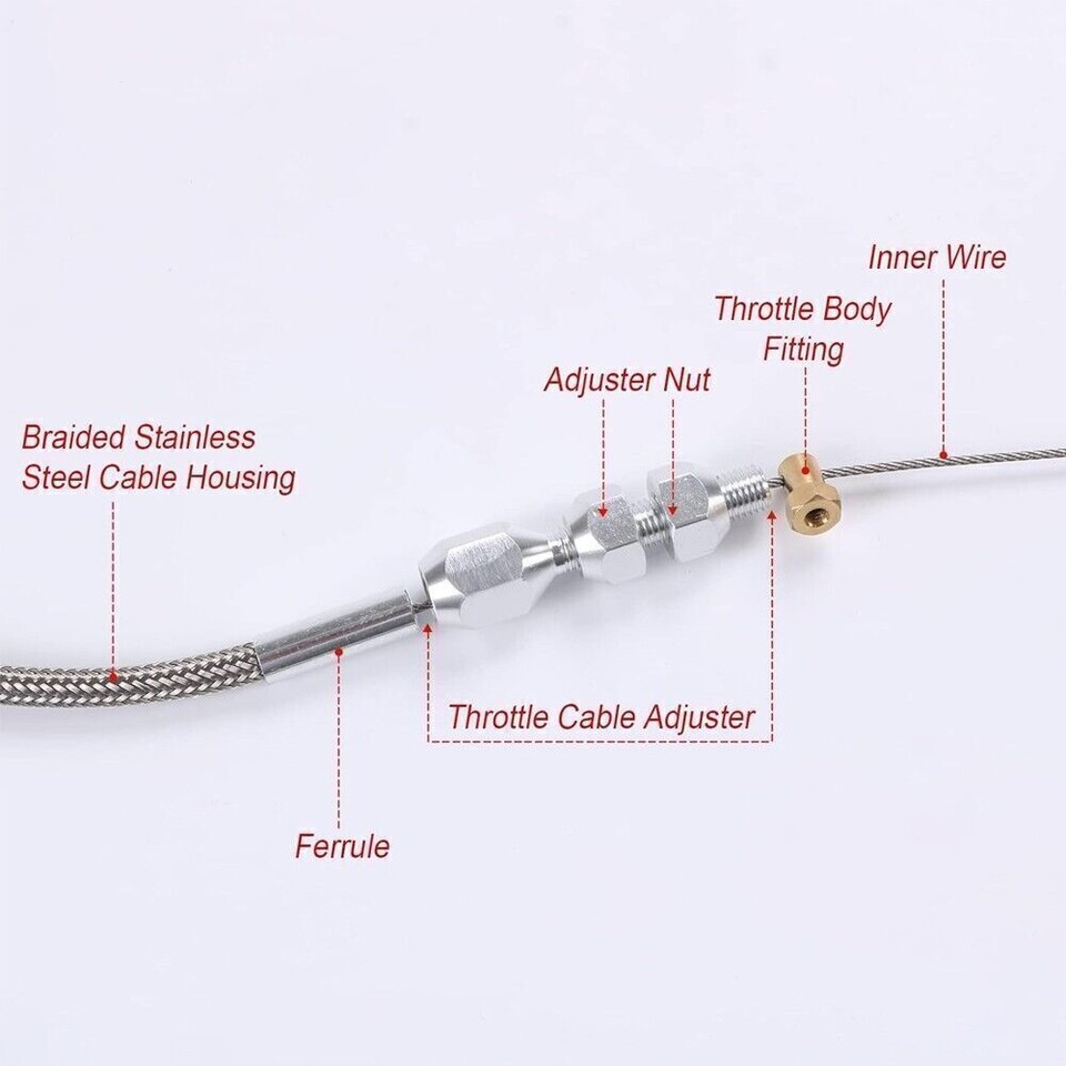 36" Length Adjustable Car Auto Throttle Cable Accelerator Cable Stainless Steel | eBay