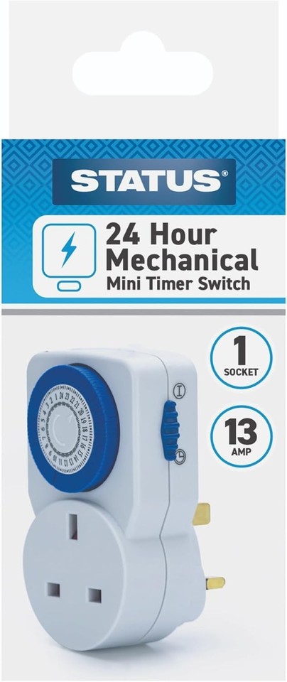 Timer Switch Mini | 24 Hour Segment Timer Light Switch | White UK Plug ...