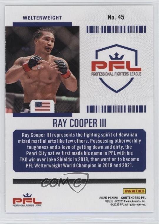 2025 Panini Contenders PFL Playoff Ticket 5/199 Ray Cooper III #45 4g8 ...