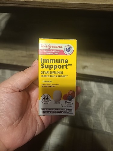 Walgreens Immune Support 32 Chewable Tab Berry Flavor Compare To ...