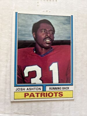 1974 Josh Ashton New England Patriots Topps Football Card #26 | eBay