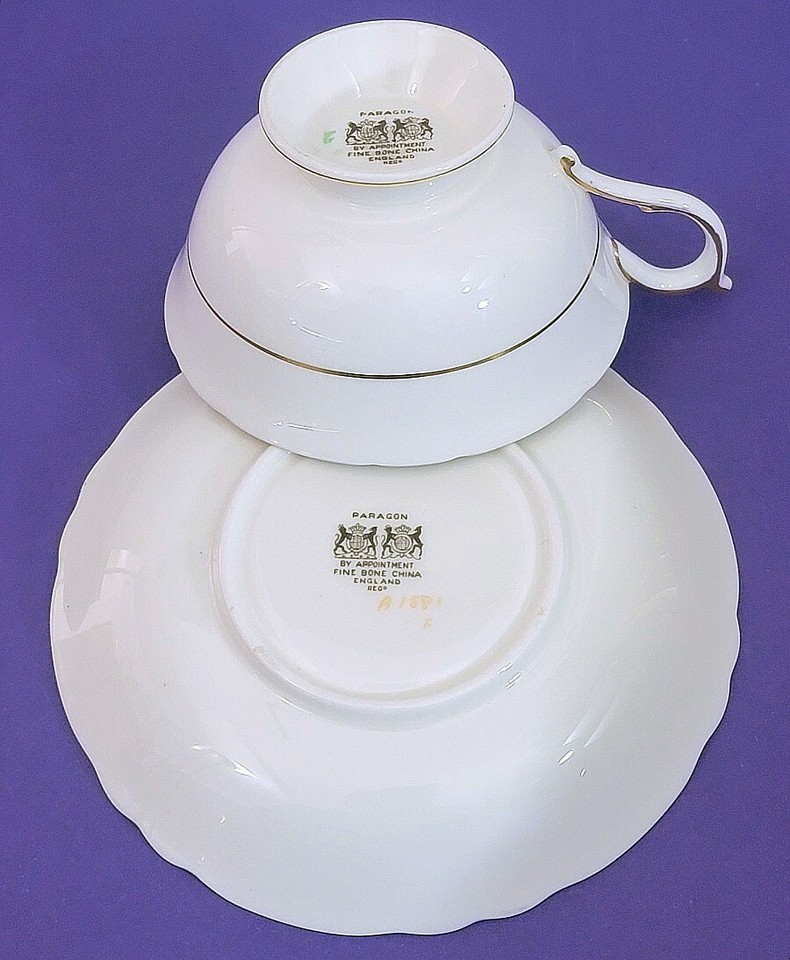 Rare Paragon White Cabbage Rose Floating on Gold Teacup & Saucer 757 | eBay